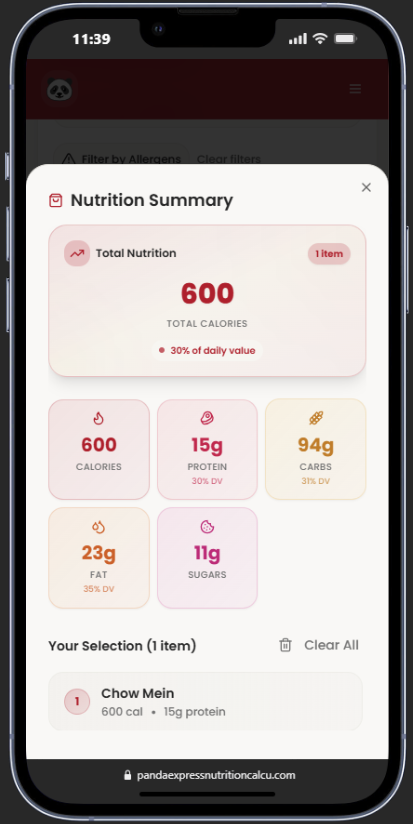 Panda Express Nutrition Calculator 2026 | Calories & Nutrition Facts