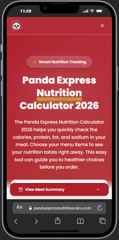 Panda Express Nutrition Calculator 2026 | Calories & Nutrition Facts
